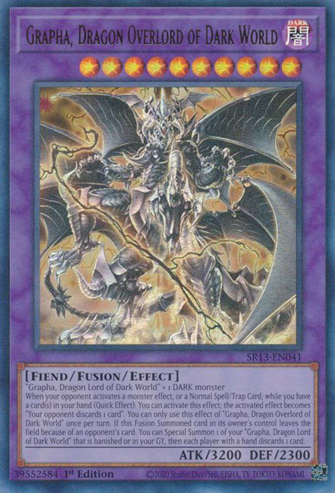 YuGiOh Structure Deck: Dark World Ultra Rare Grapha, Dragon Overlord of Dark World SR13-EN041 ...