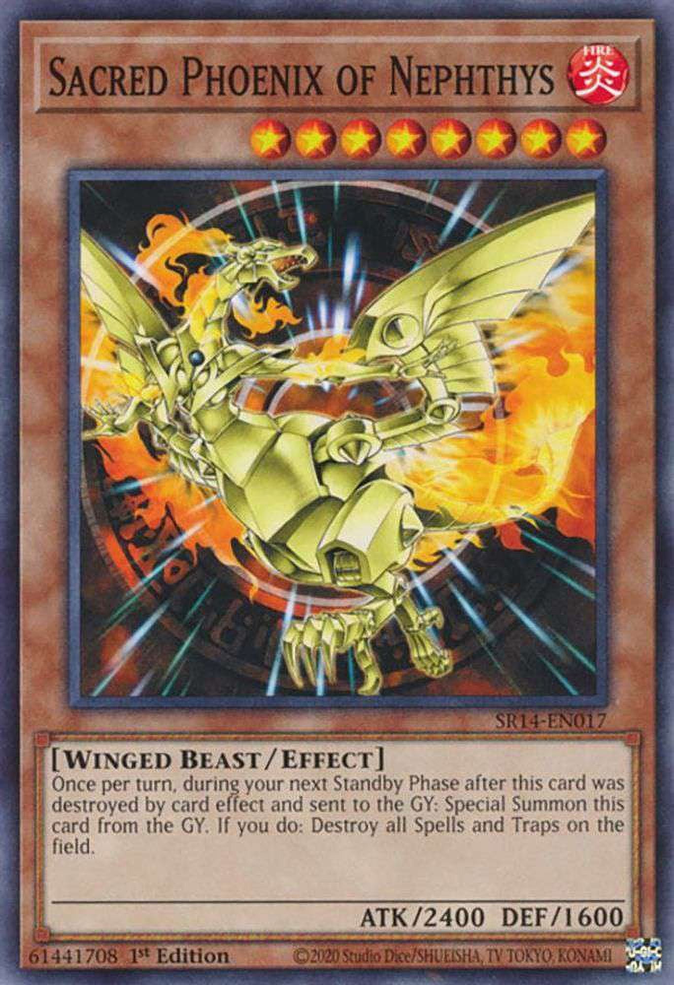 YuGiOh Structure Deck: Fire Kings Common Sacred Phoenix of Nephthys ...