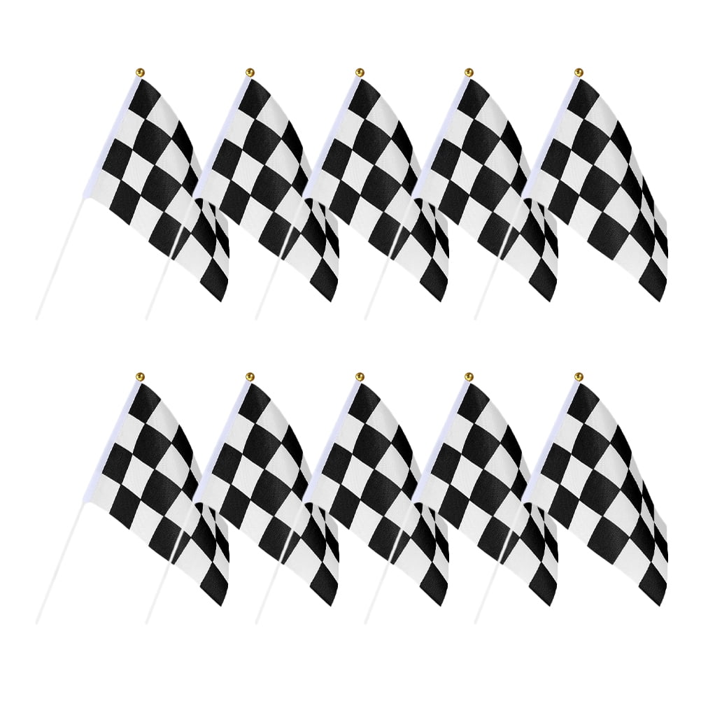 YuYiSan 10pcs Checkered Racing Flag Racing Signal Flag Cheering Flag ...