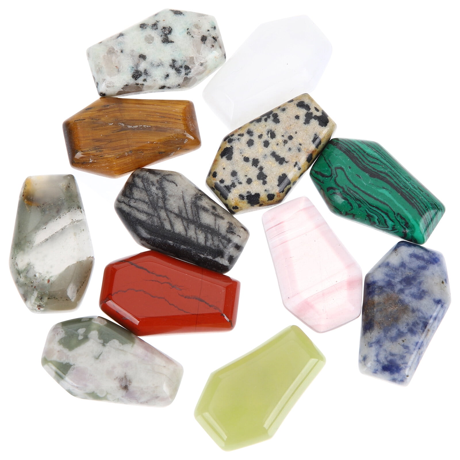 YuYiSan 12pcs Natural Crystal Stones Adorns Crystal Yoga Stones DIY ...