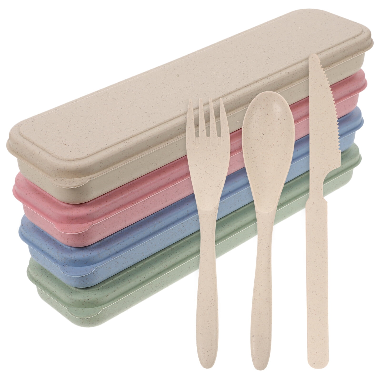 YuYiSan 4 Sets Lunch Box Utensils Set Spoon Fork Set for Lunch Box ...