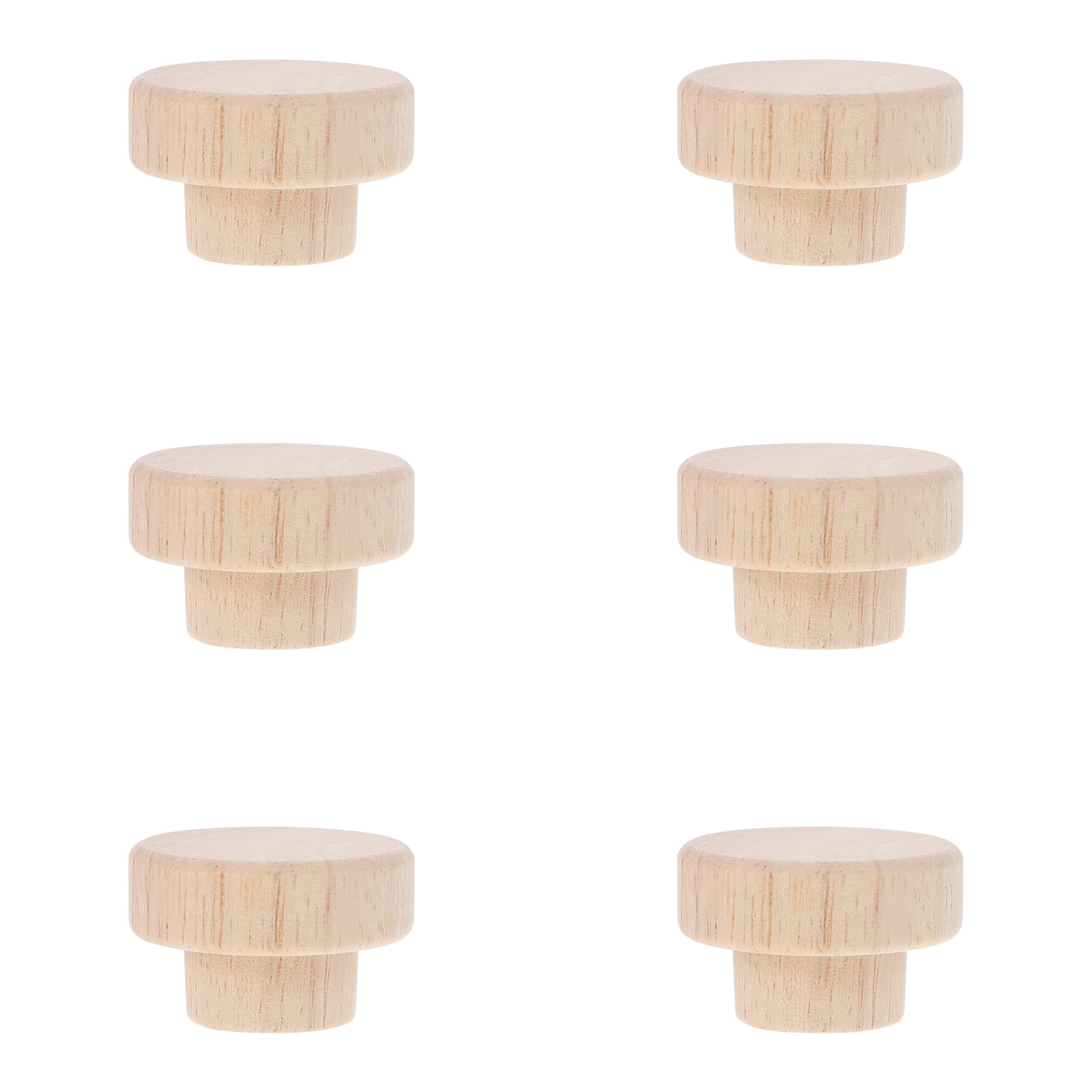 YuYiSan 6 Pcs Door Knobs Wooden Wardrobe Handle Round Cupboard Knobs ...