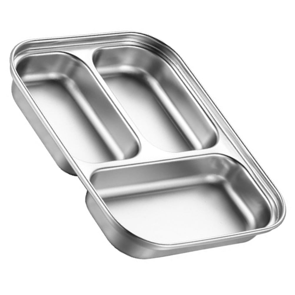 YuYiSan Divided Seasoning Plate Stainless Steel Sauce Dish Divided ...