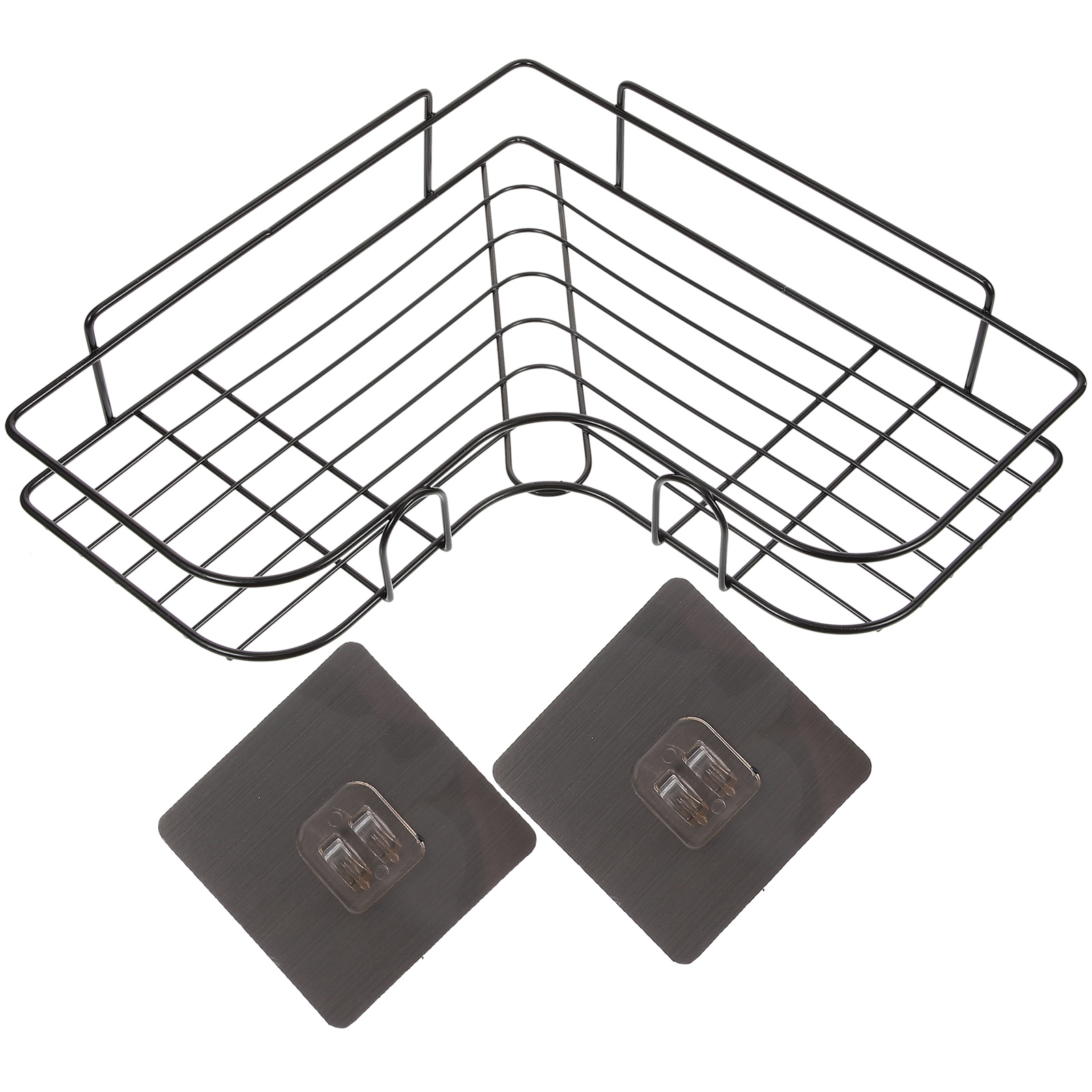 Wall Mounted Storage Rack for Bathroom Shelf Made of Iron Black Color ...