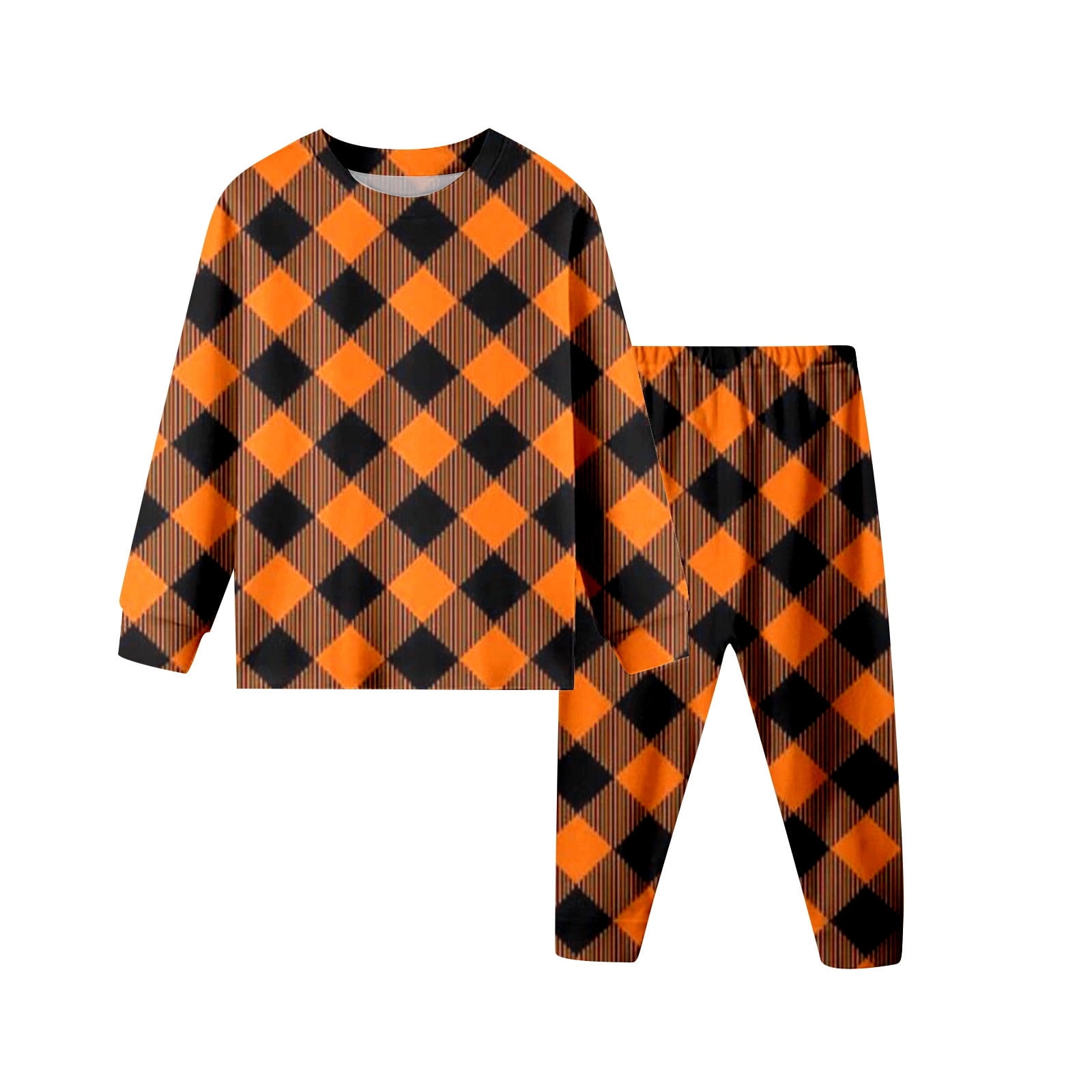 YuYuBao Toddler Boys Pajamas Sets Yellow Plaid Print Long Sleeve Tops ...