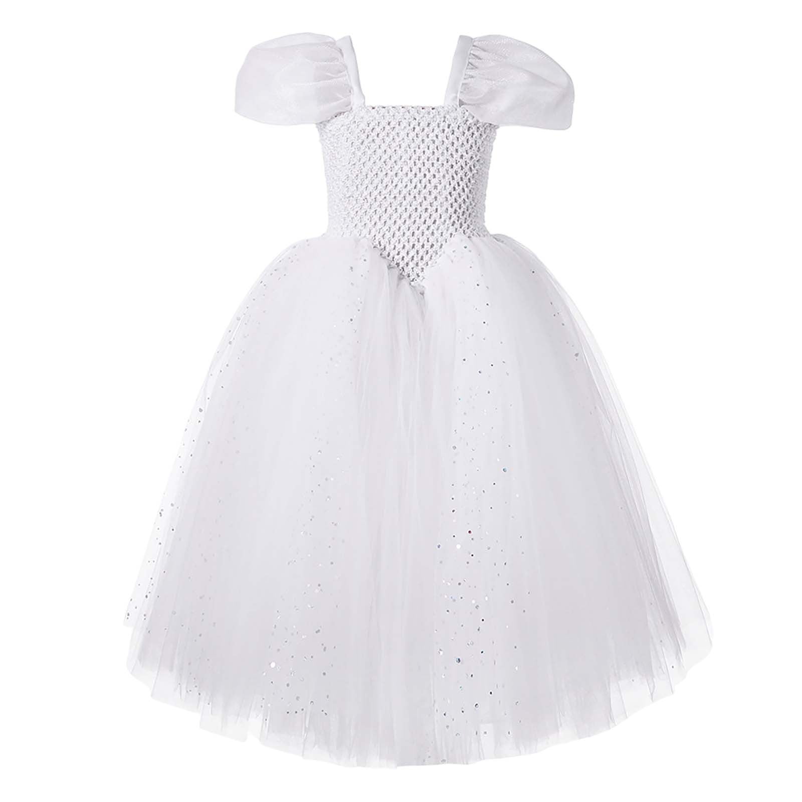 YuYuBao Toddler Girls Lace Long Mesh Princess Dress Floral Embroidery ...