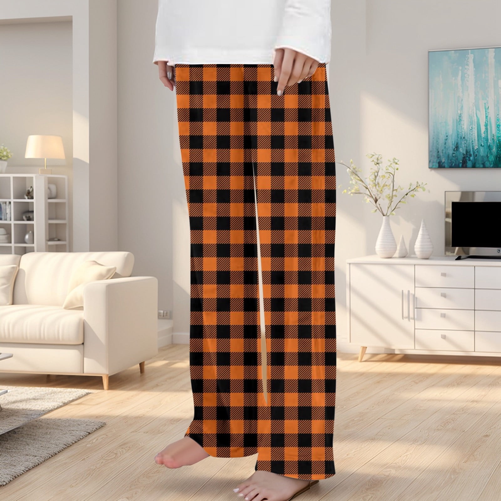 Jamsmile Toddler Girls Sleepwear Pants Casual Elastic Waist Plaid ...