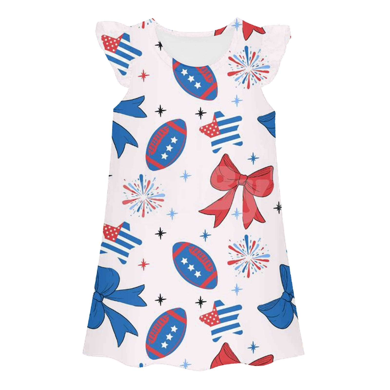 YuYuBao Toddlers Girls Dress Independence Day Print Princess Dresses ...