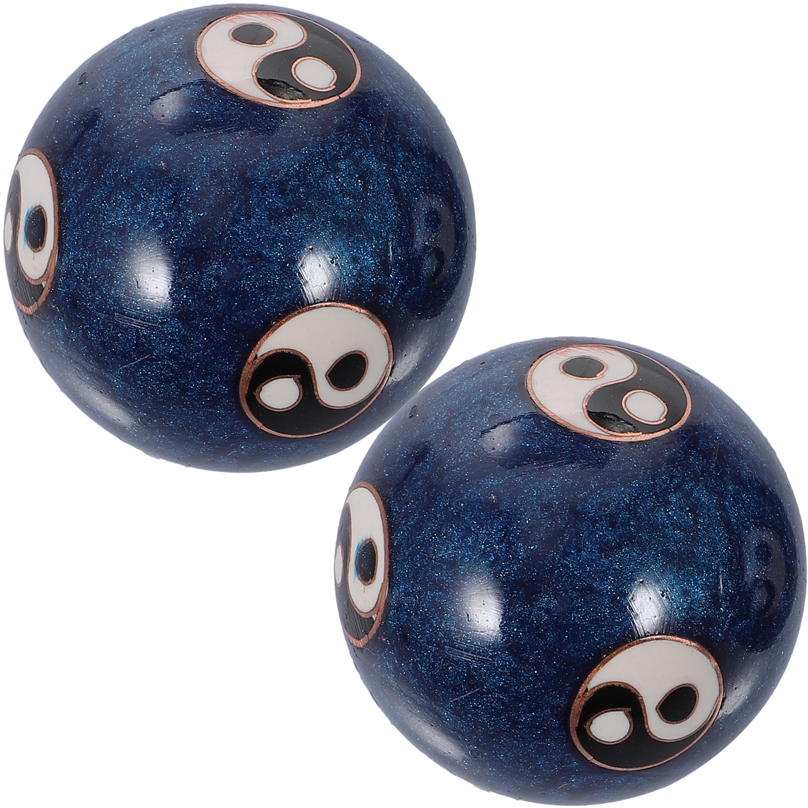 Yuan 1 Set Enamel Chinese Tai Chi Pattern Blue Health Balls Baoding ...