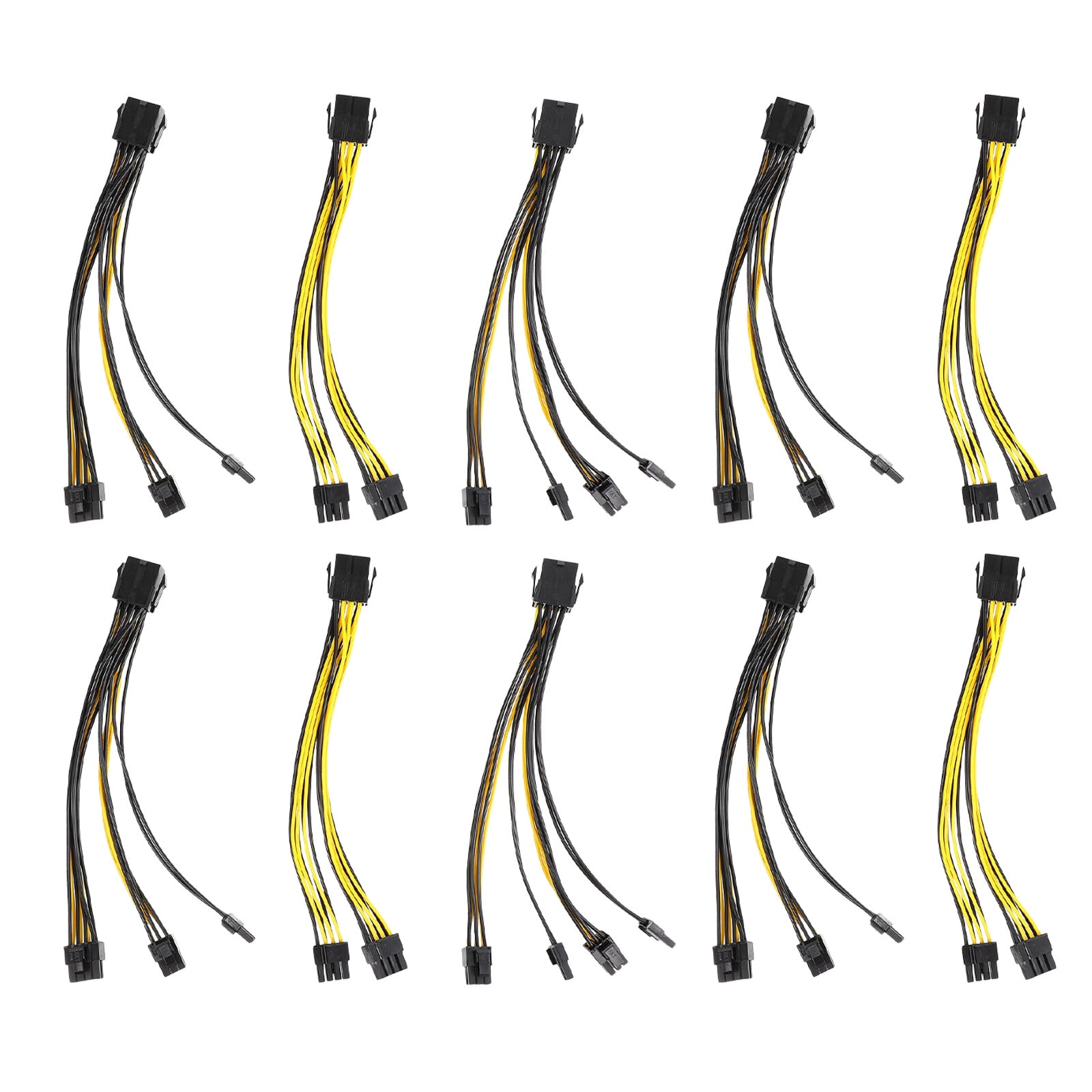 Yuan 10pcs Gpu Female 8P To Male Double 6 and 2Pin Power Cable Graphics ...