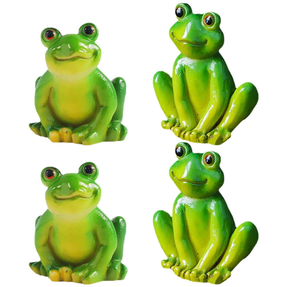 Yuan 4pcs Tiny Frog Figurines Mini Garden Frog Figurines Micro ...