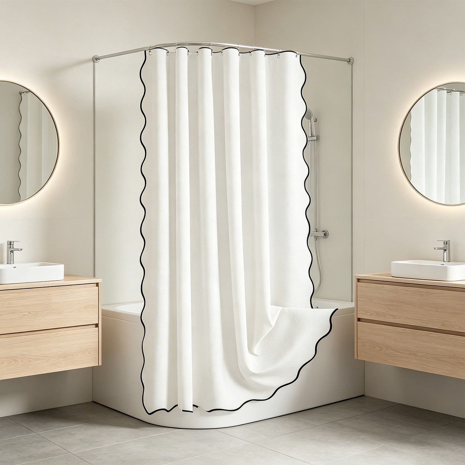 YuanGuangQ Large Area Easily Clean Cloth Shower Curtain, Watertight ...
