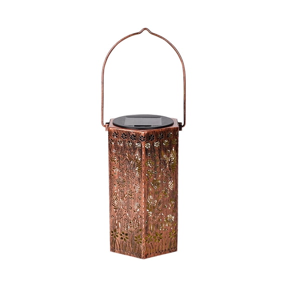 YuanGuangQ Outdoor Solar Powered Hexagonal Projection Light, Metal ...