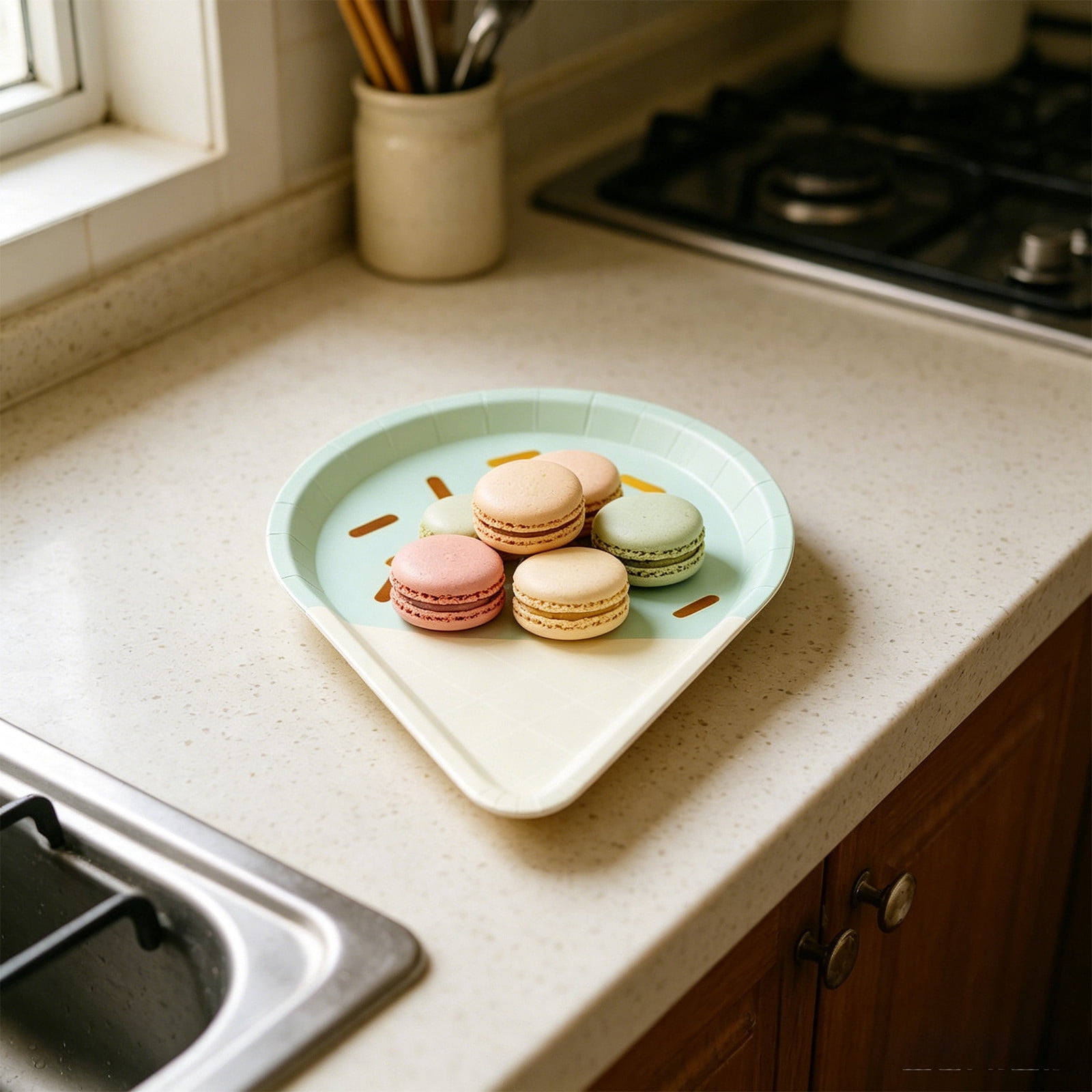 YuanGuangQ Round Ice Cream Dessert Platters, Disposable Paper Serving ...