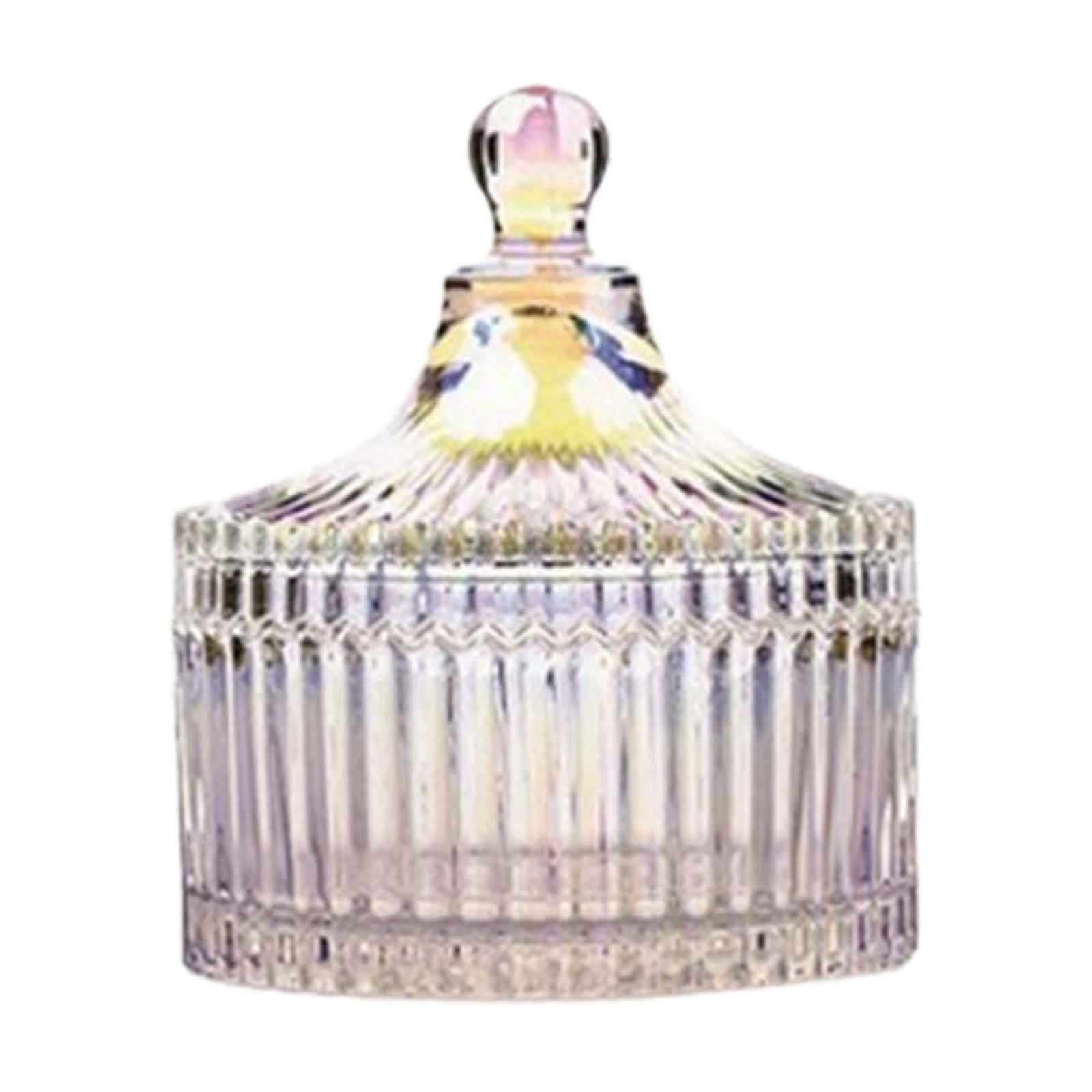 YuanGuangQ Vintage Ribbed Glass Jars, Apothecary Candy Jar with Lids ...