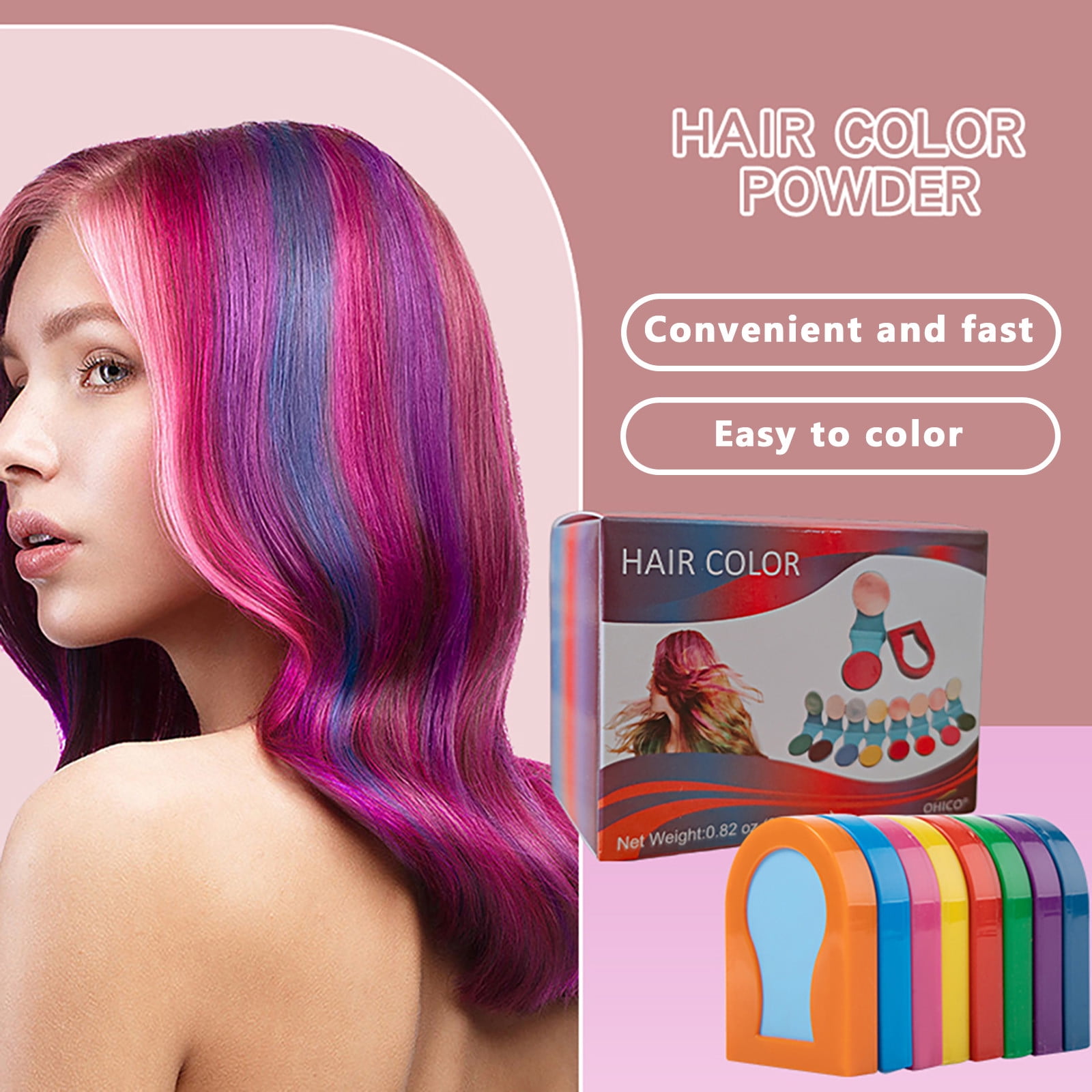 YuanHeng Temporary Hair Chalk Hair Dye For Girls Kids Adults 8 Colors ...