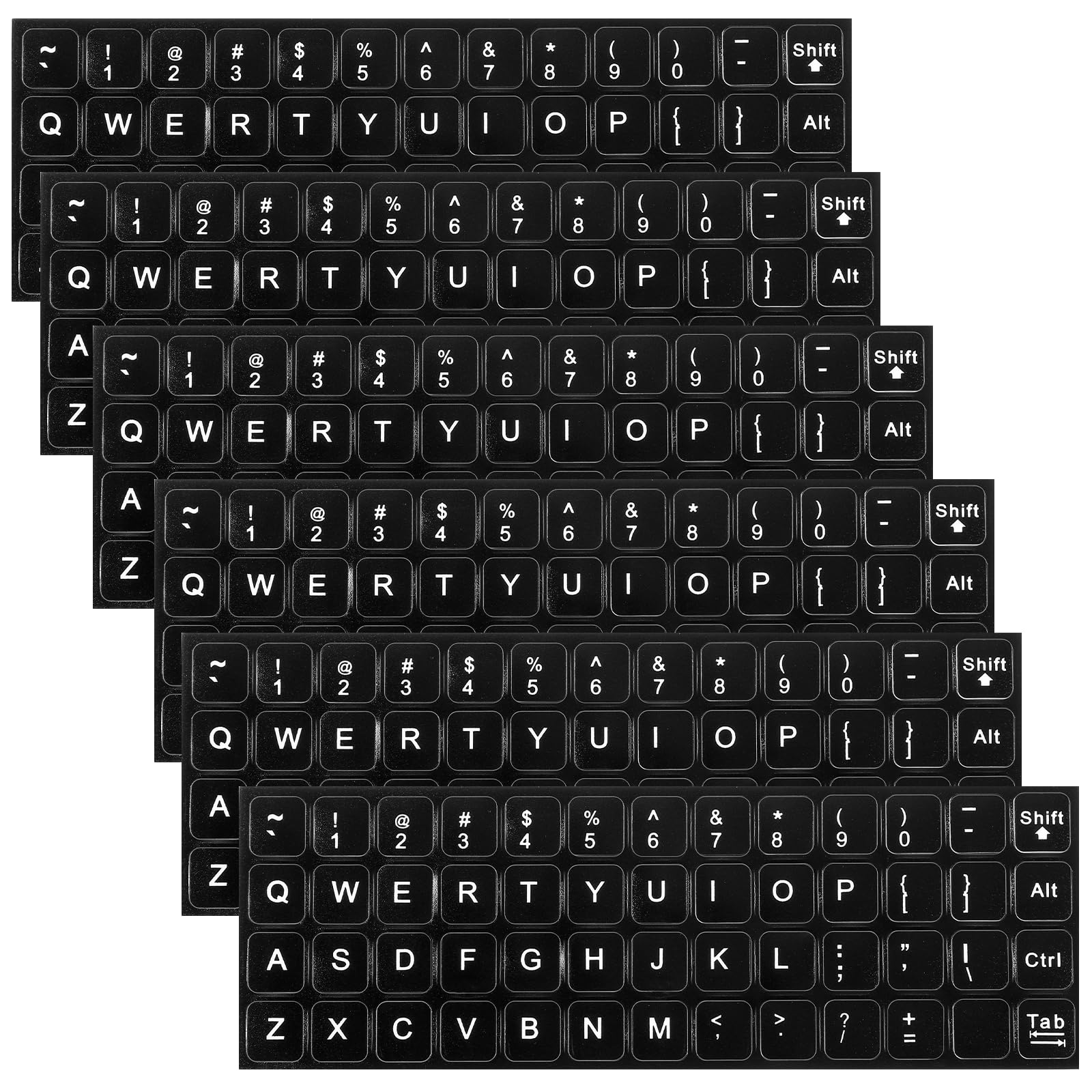 Yuanch 6Pcs English Keyboard Stickers, Universal Laptop Keyboard ...