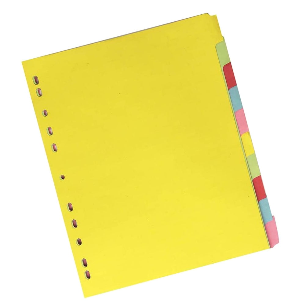 Yuangui 12pcs A4 Color File Folders Binder Dividers 11 Holes Index ...