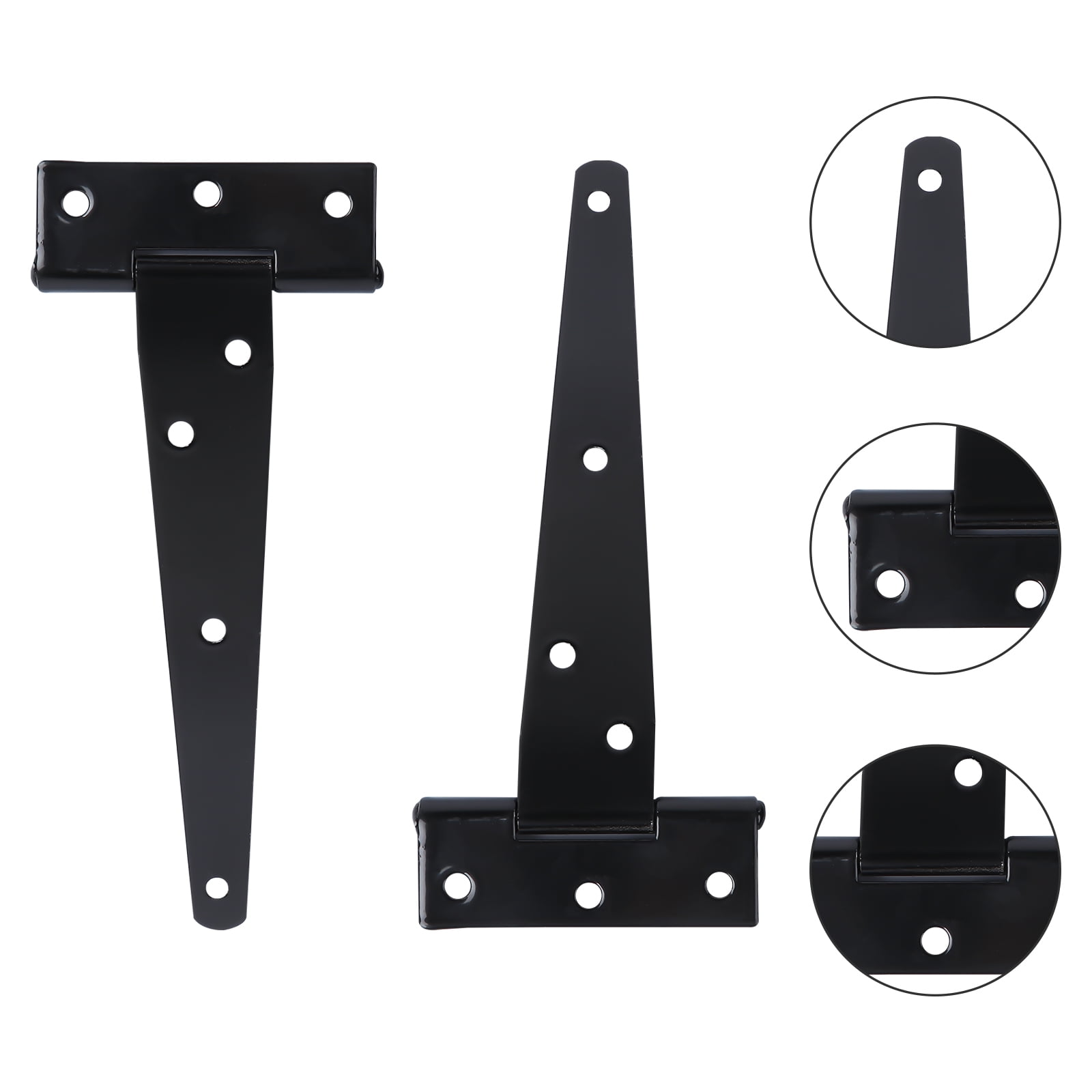 FRCOLOR T Shape Heavy Duty Iron Hinges for Door Use Black Color 6 ...