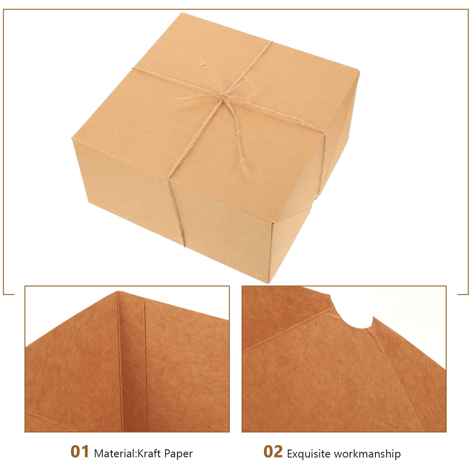 Yuangui 6Pcs Brown Kraft Gift Boxes for Crafting and Wrapping - Walmart.com