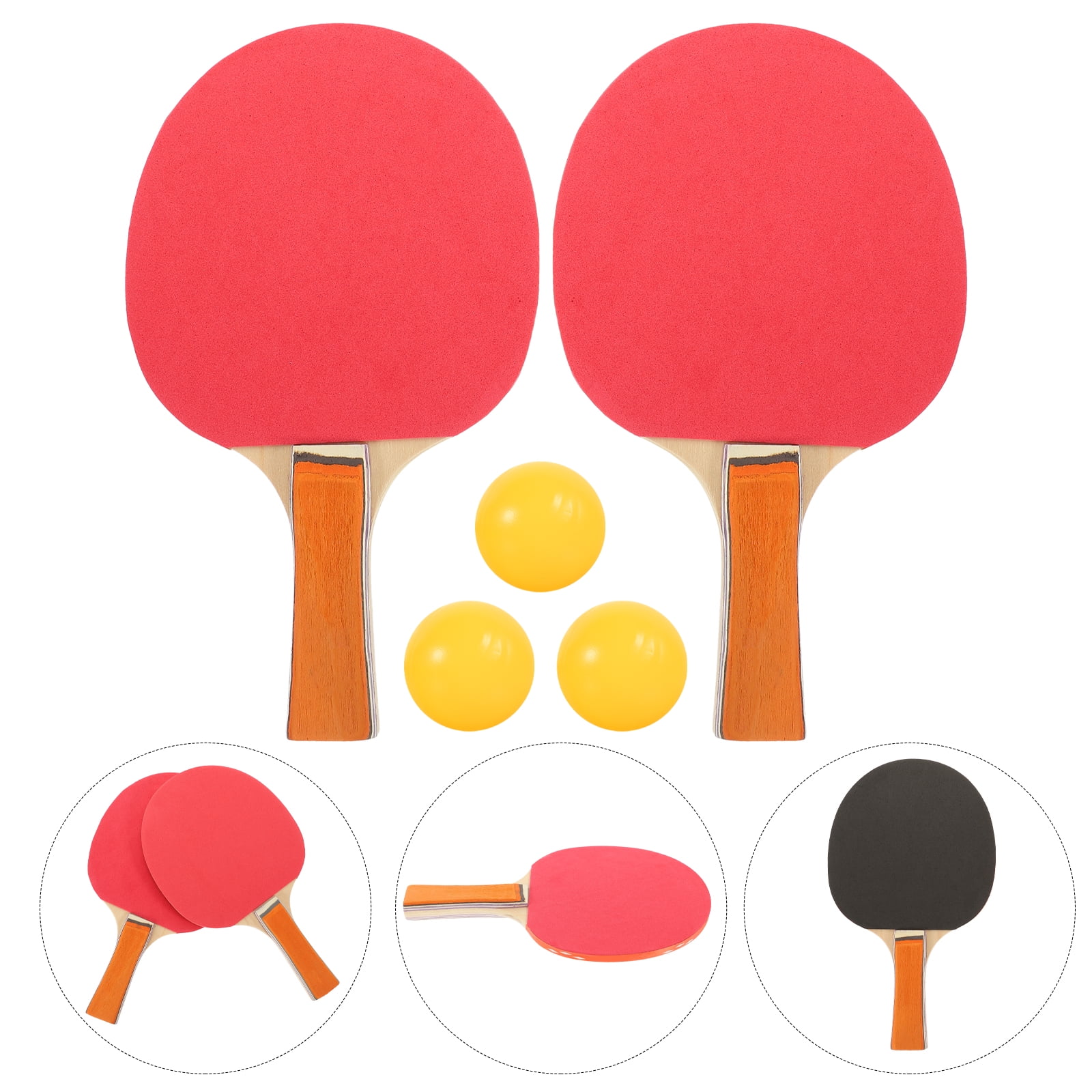 Yuangui Beginner Table Tennis Racket Set with Rubber Face and Pong ...