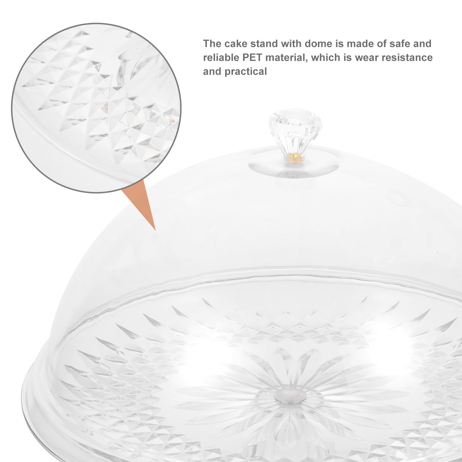 Yuangui Cake Tray with Lid Clear Cake Stand with Dome Snack Serving ...