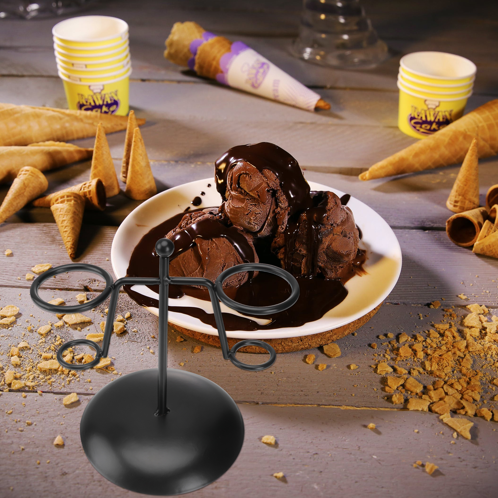 Yuangui Cone Holder Display Stand Ice Cream Stands Metal Cupcake Racks ...