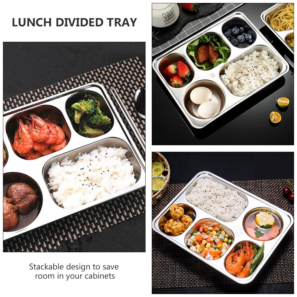 Yuangui Divided Plate Plates Tray Dinnerserving Portion Kids Metal ...
