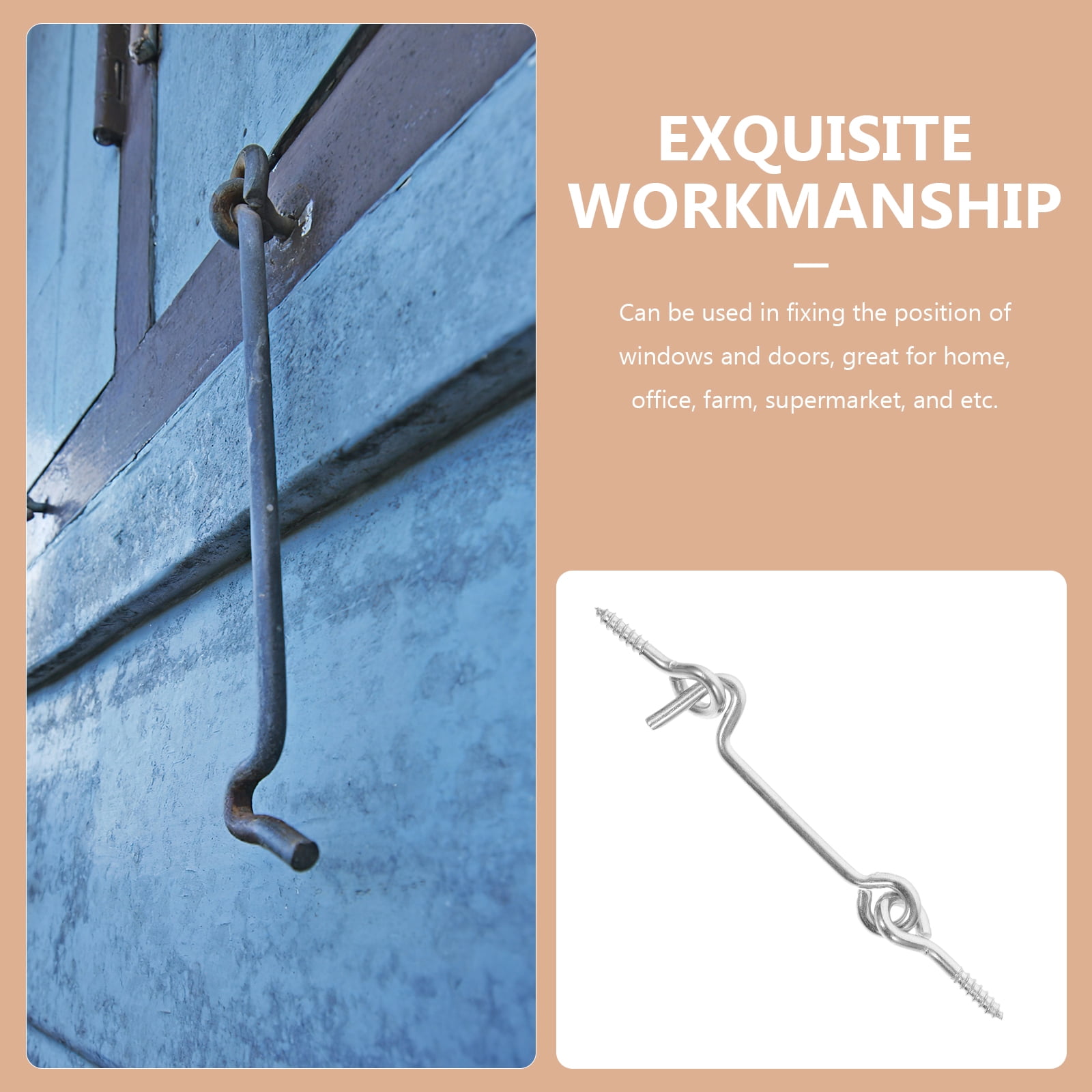 Yuangui Door Latch Lock Gate Hook Barn Latches Cabin Hooks Eye Screen ...