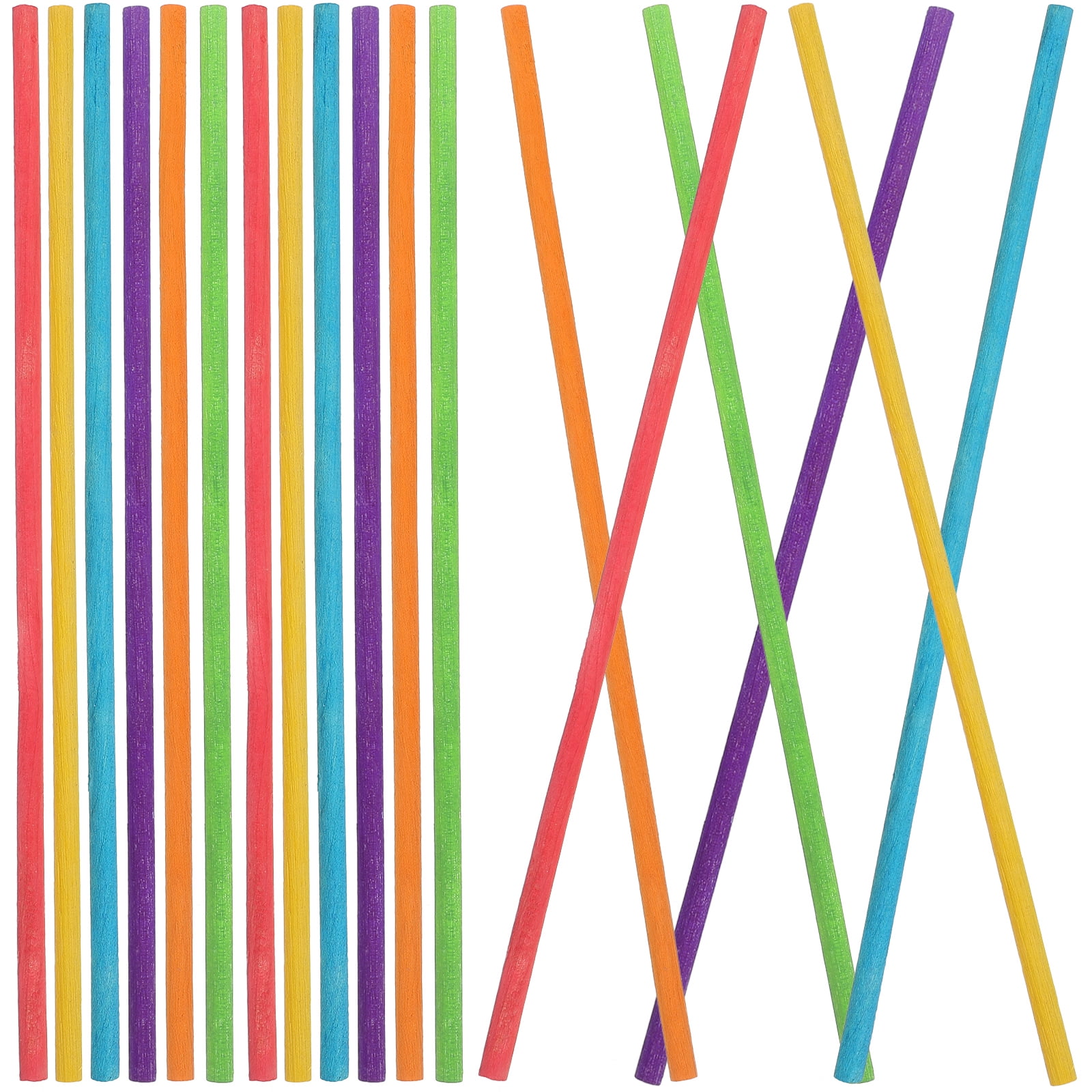 FRCOLOR 50pcs Assorted Colorful Wooden Craft Sticks for Children DIY ...