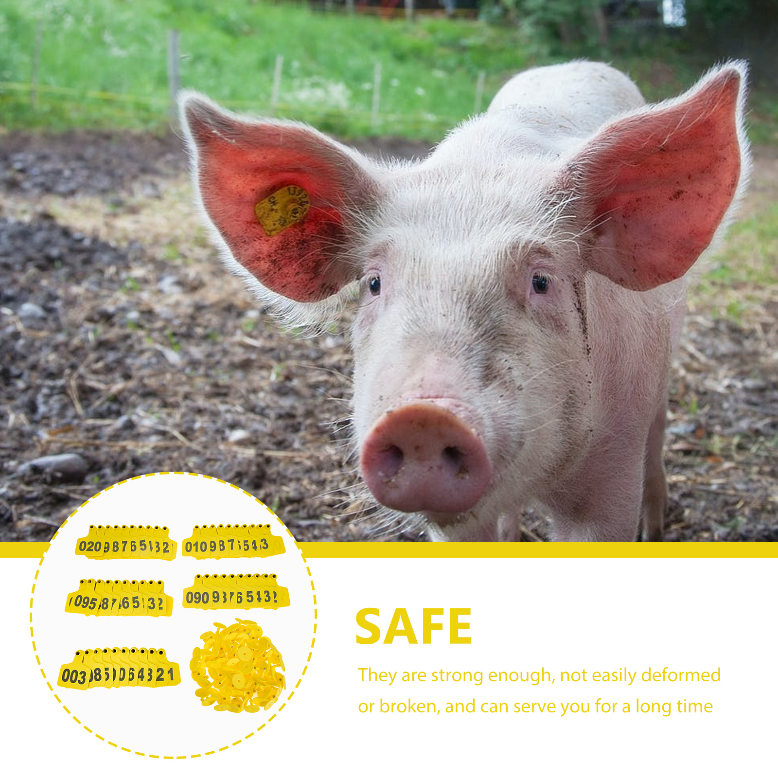 Yuangui Ear Tags Tag Cattle Cow Identification Livestock Animal Number ...