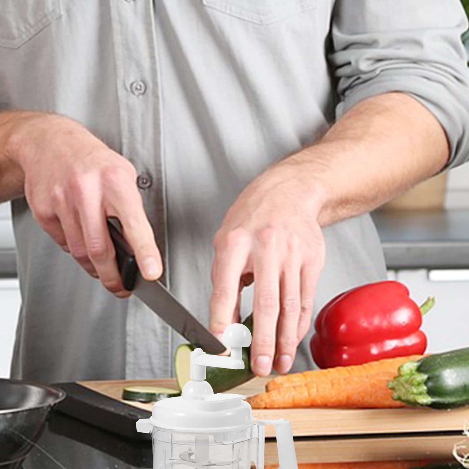 Yuangui Food Processor Manual Hand-powered Crank Chopper Mincer Blender ...