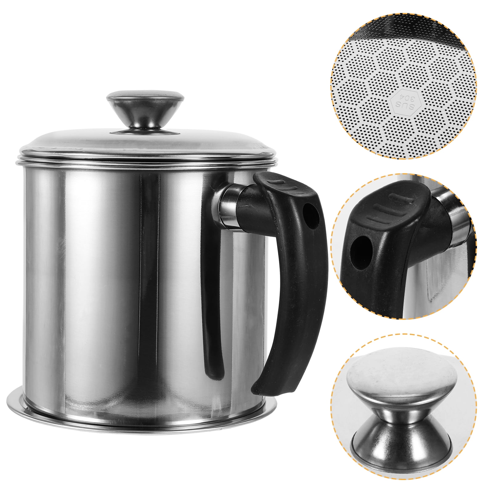 Yuangui Grease Oil Pot Strainer Containerfilter Bacon Keeper Container ...