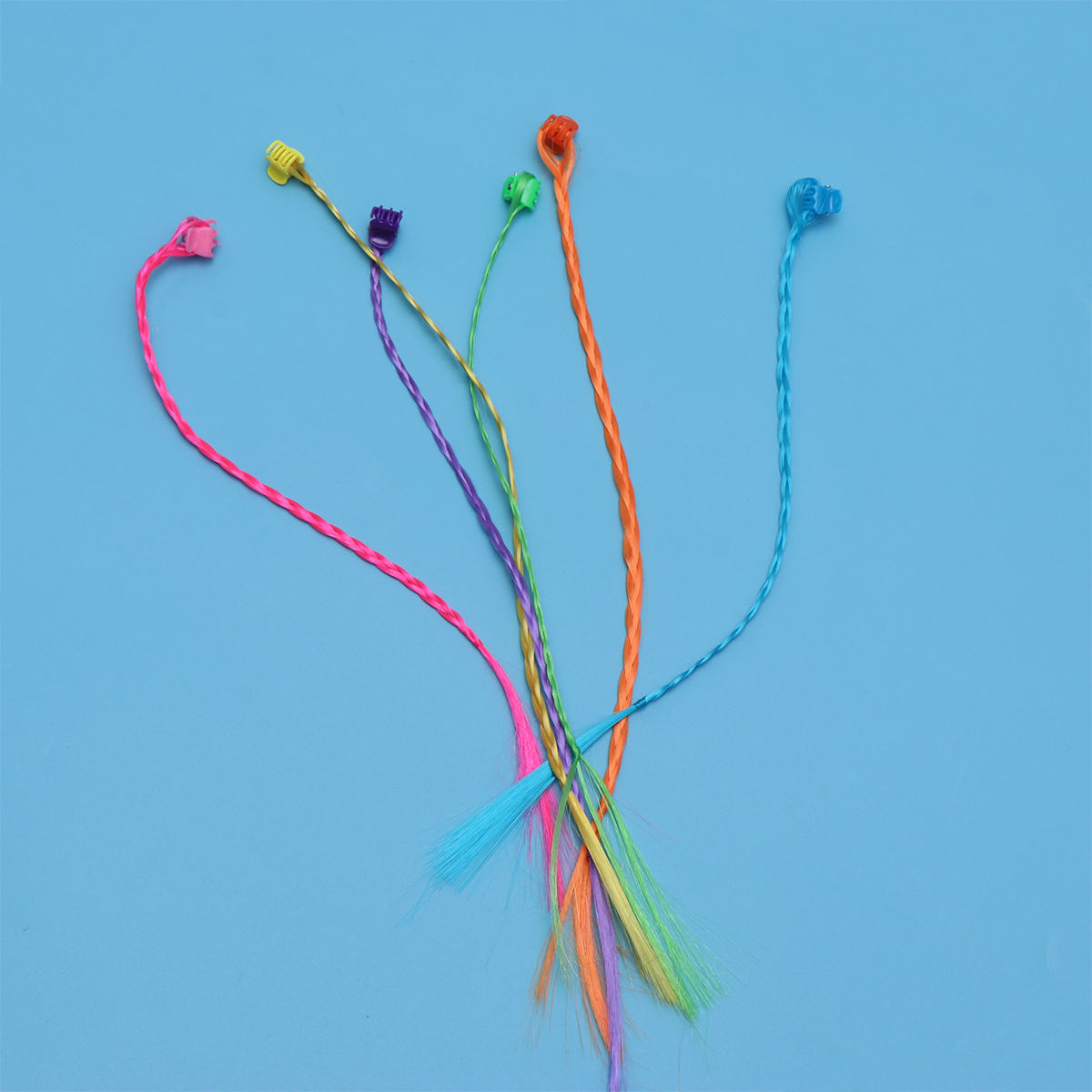 Yuangui Hair Braided Extension Kids Extensions Clips Children Colors ...