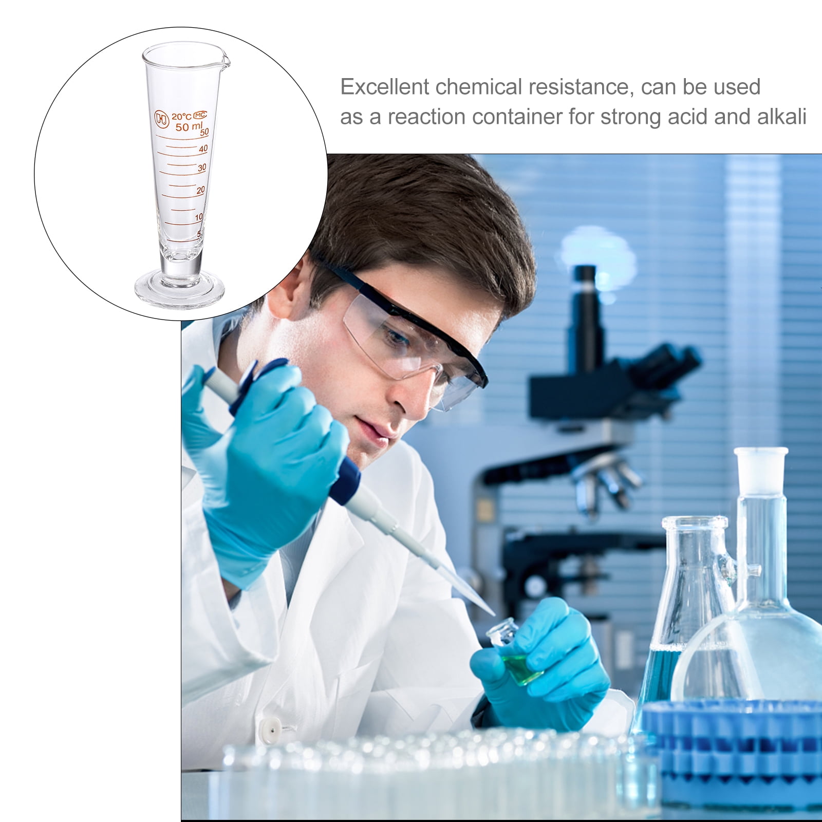 Yuangui Measuring Glass Cup Graduated Beaker Cylinder Liquid ...