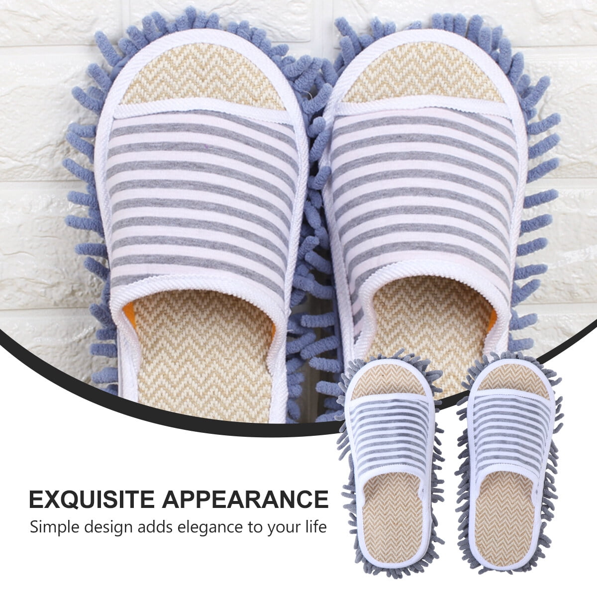 Yuangui Mop Slippers Washable Microfiber Floor Cleaner Shoes - Walmart.com