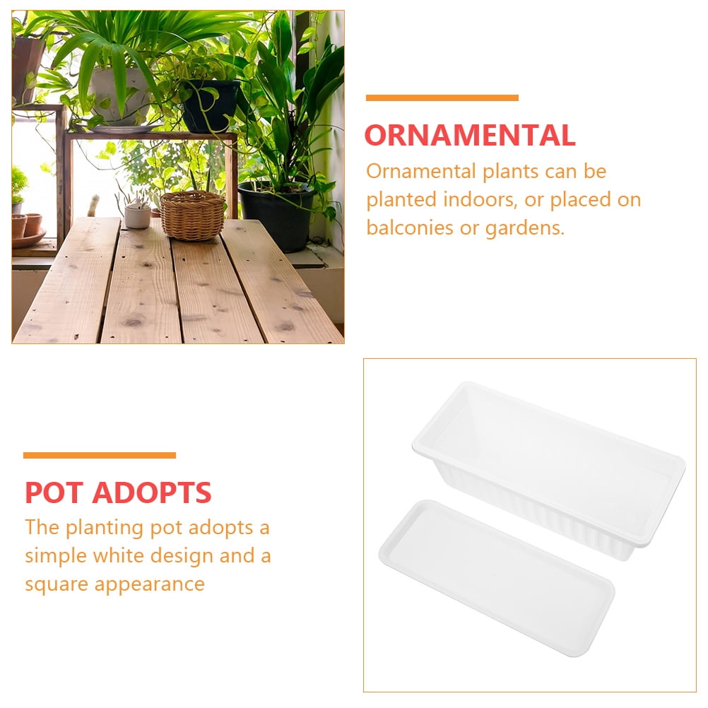 Yuangui Plastic Rectangular Window Box Planter Set for Garden - Walmart.com