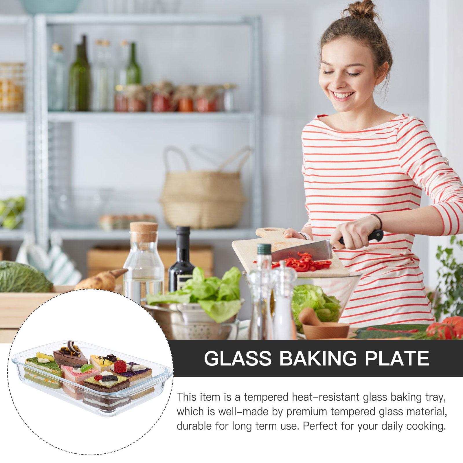 Yuangui Portable Pie Pan Glass Pie Plate Transparent Useful Glass ...