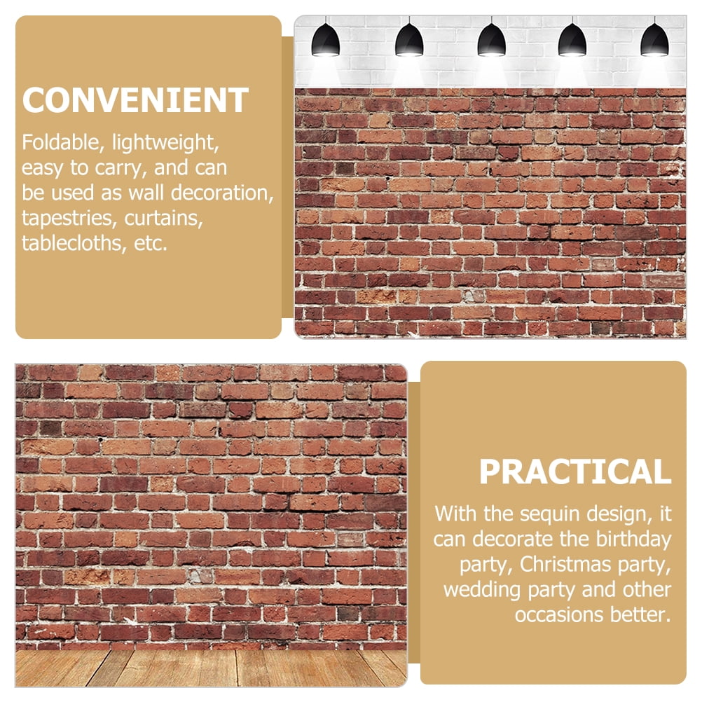 Yuangui Red Brick Backdrop Polyester Backdrop Background Decor for ...