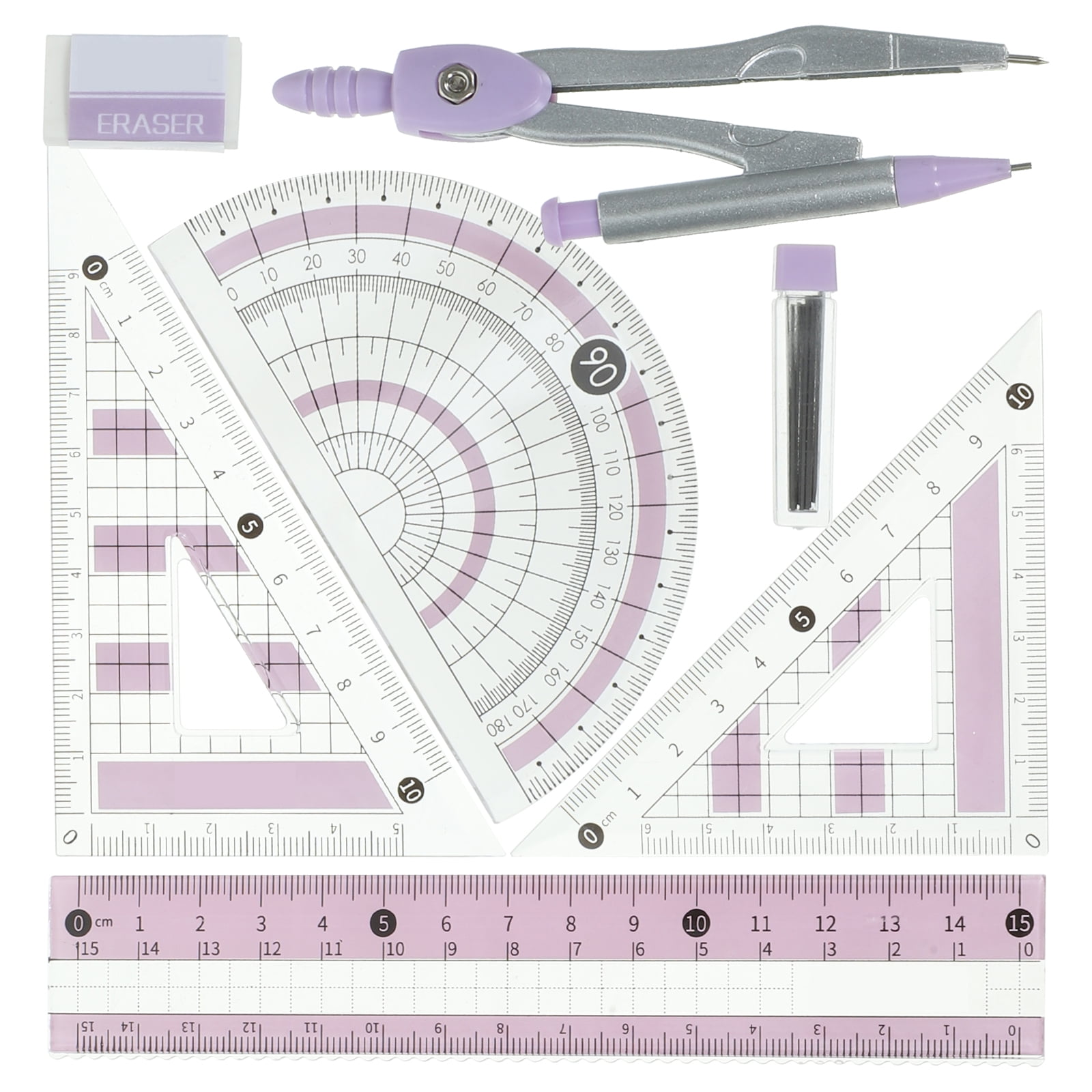 Yuangui Ruler Geometry Compass Drawing Set Math Protractor Kit ...