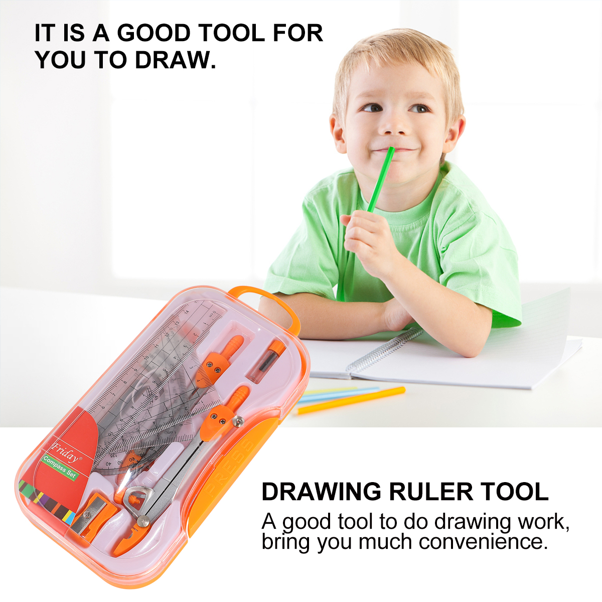 Yuangui Set Maths Protractor Compass Ruler Geometry Drawing Tool ...