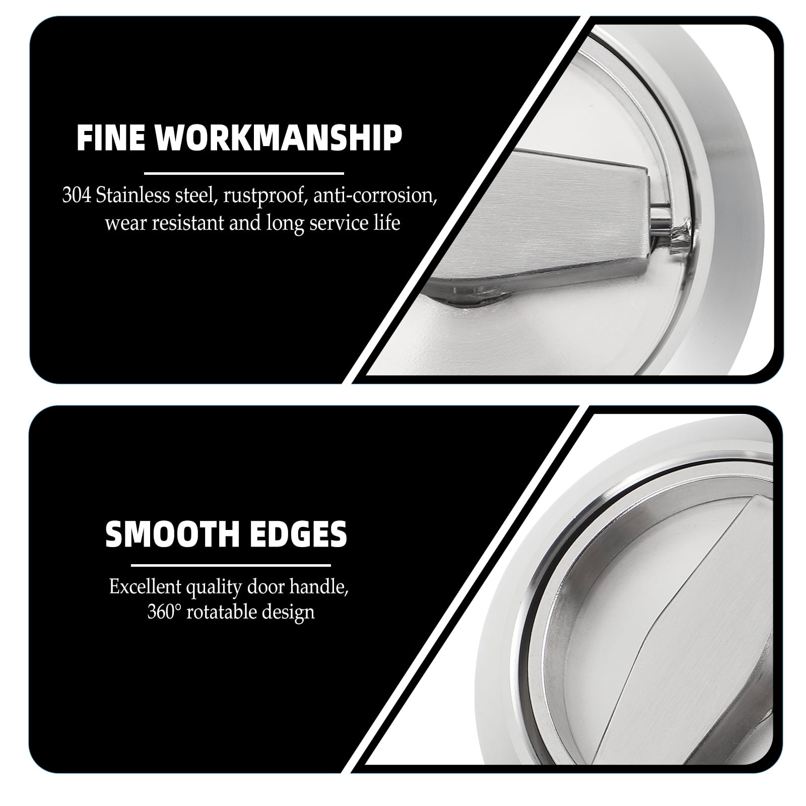 Yuangui Stainless Steel Recessed Door Handles (2pcs) - Walmart.com
