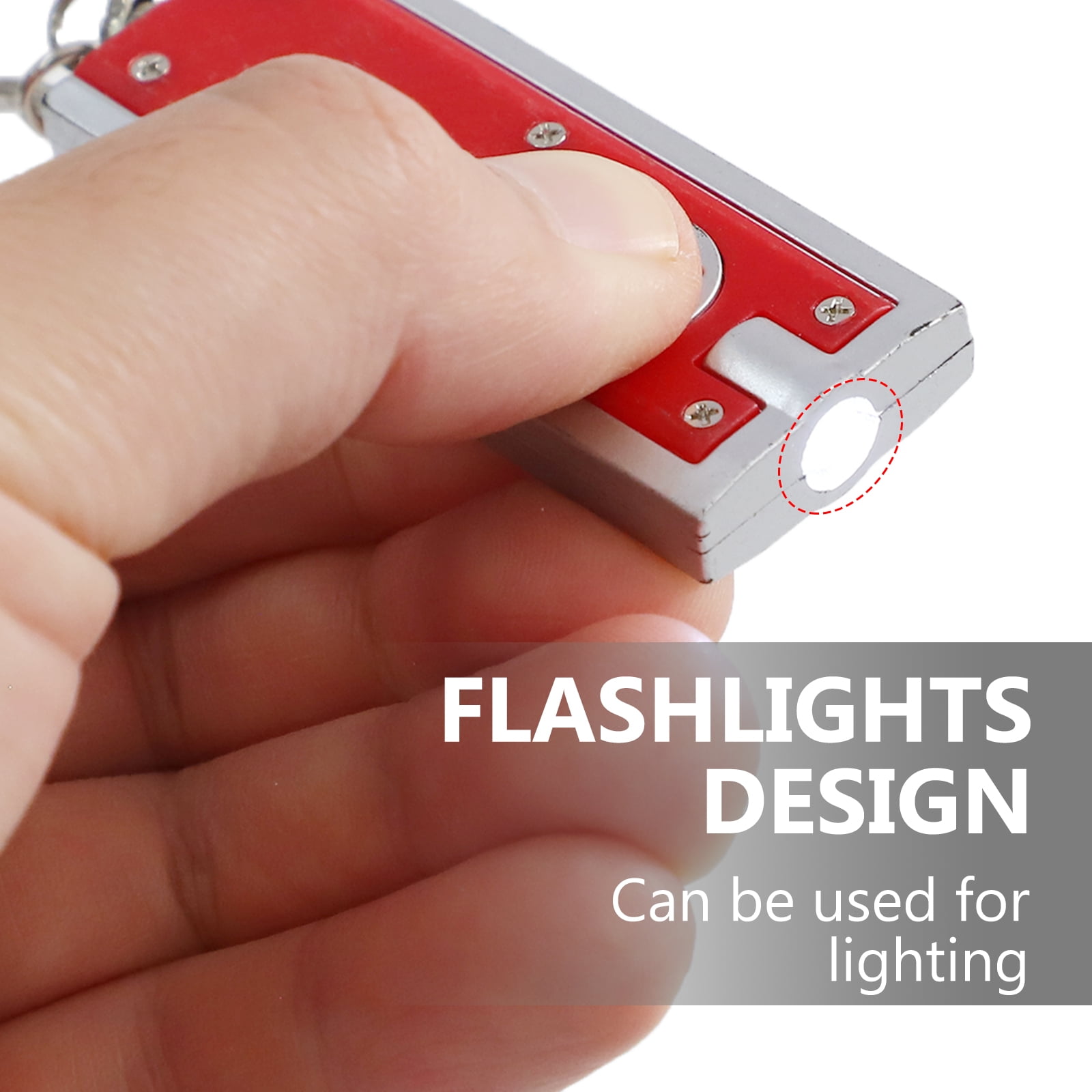 FRCOLOR Unique LED Key Ring Flashlight Keychains for Decoration Small Gifts for Men Women Adults ...