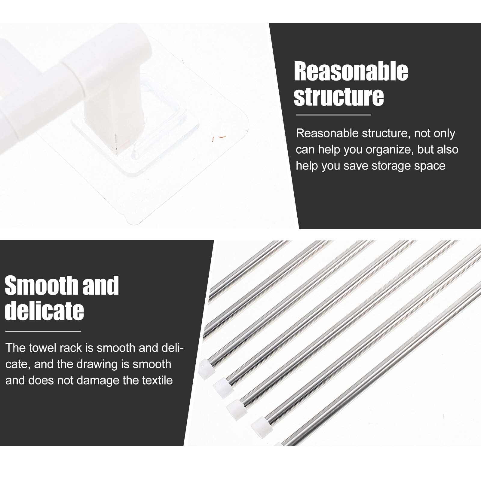 Yuangui Towel Bar Swing Rack Bathroom Hanger Arm Out Hand Shelf Wall ...