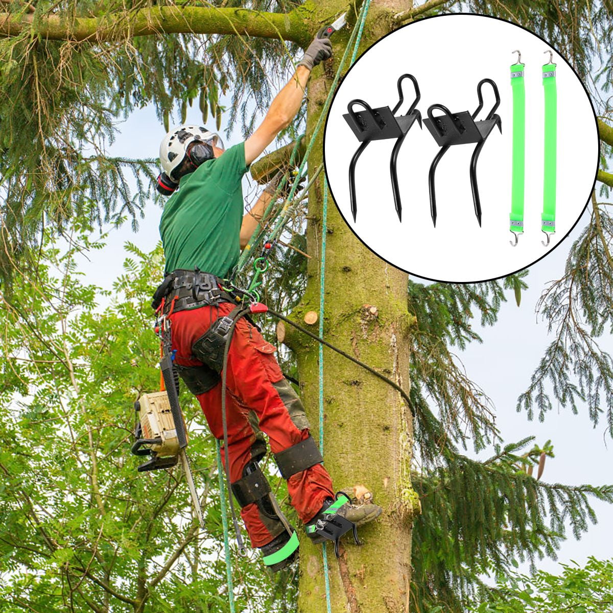 Yuangui Tree Climbing Spikes Set - Steel Nail Shoes for Outdoor ...