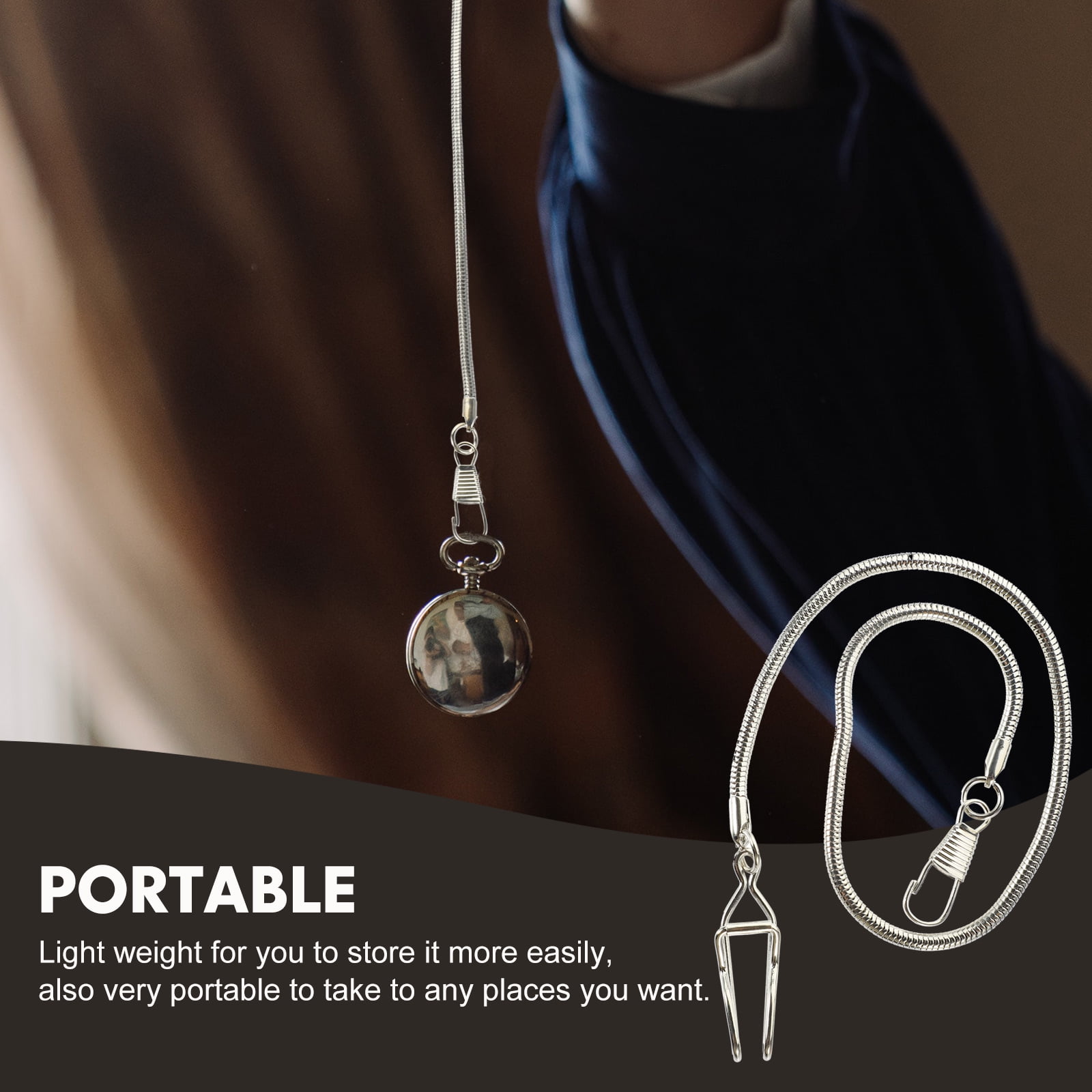 Yuangui Watch Chain Pocketchains Fob Mens T Bar Stainless Steel Clock ...