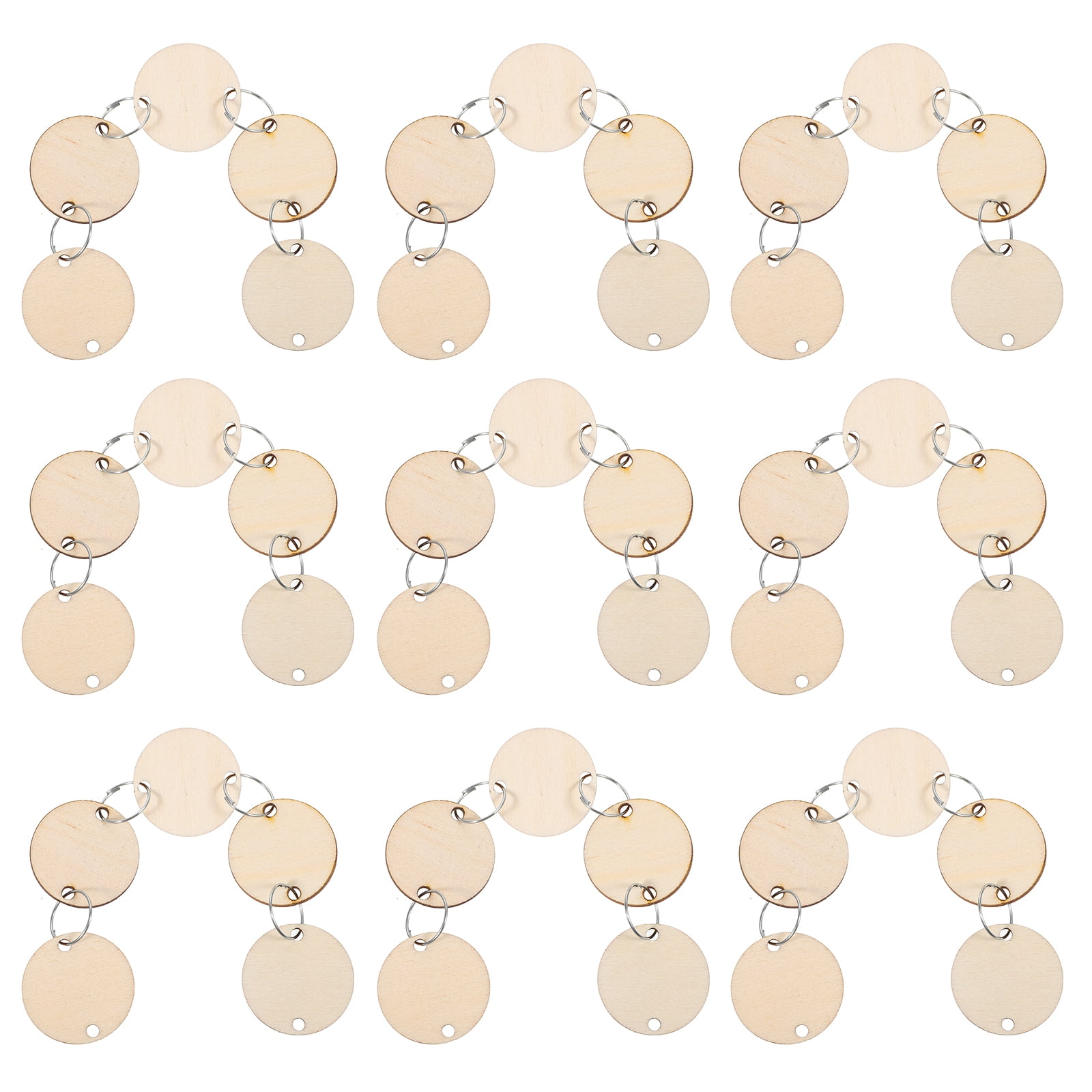 Yuangui Wood Calendar Round Chips Wooden Chip Pendant Tags Mini Holes ...