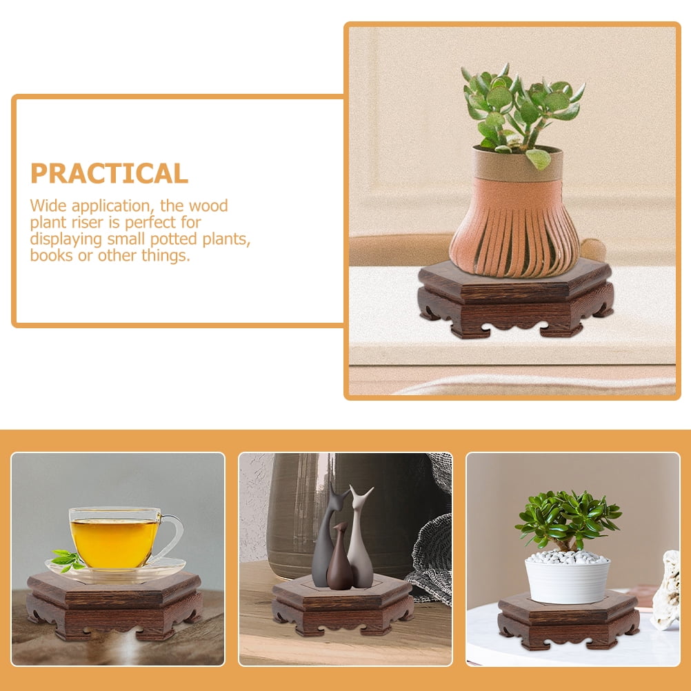 Yuangui Wooden Planter Stand Chinese Style Display Rack for Home ...