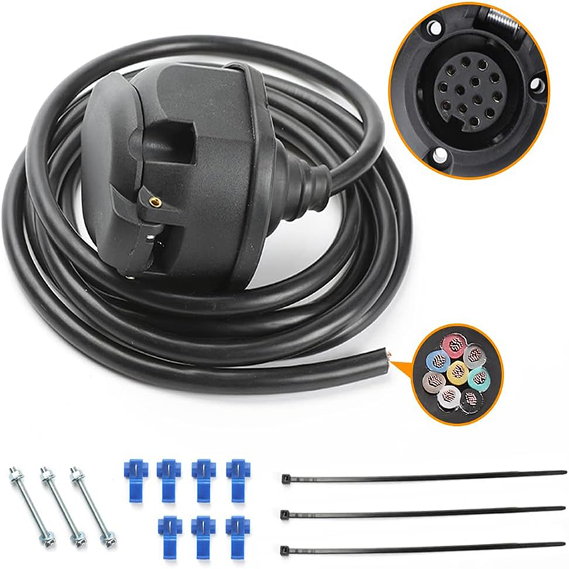 Yuanjoy 13 Pin Trailer Coupling Socket Trailer Wiring Harness ...