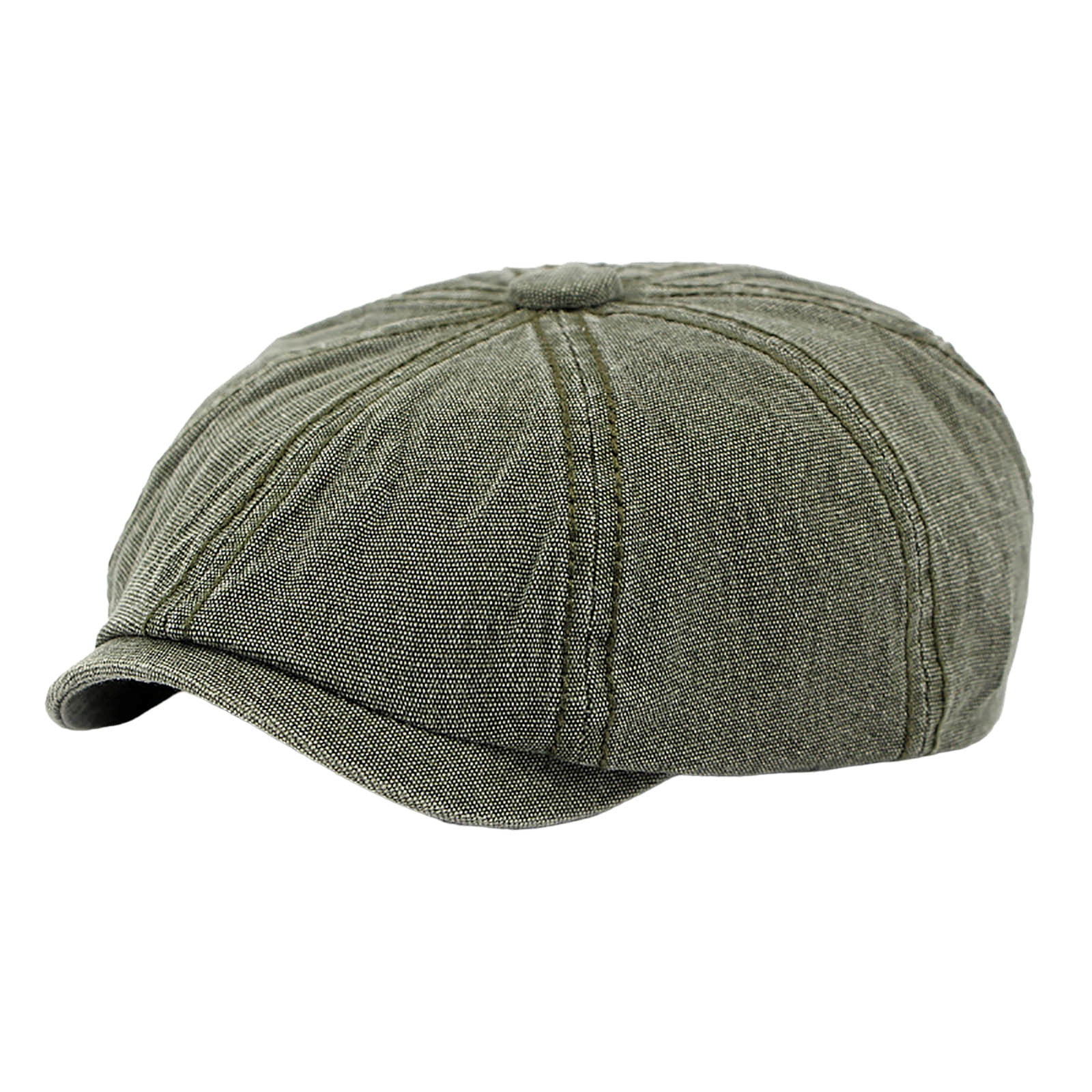 Yuanlong Mens Newsboy Cap Washed Denim Eight Panel Beret Hat Spring ...